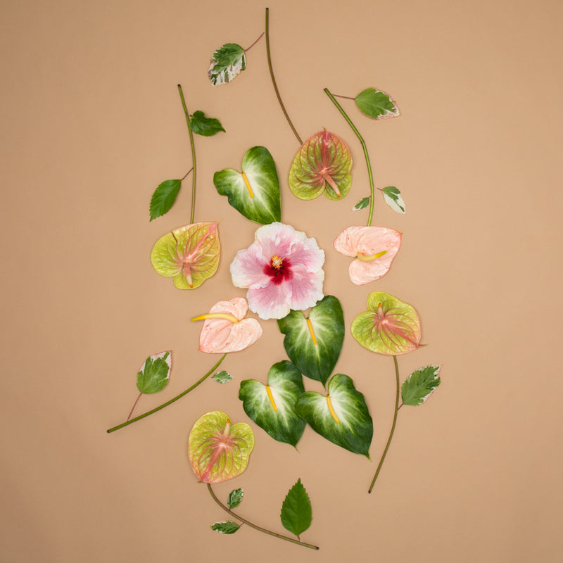“Pualani Gold” Tropical Floral Art Print – Anthurium & Hibiscus Design ...